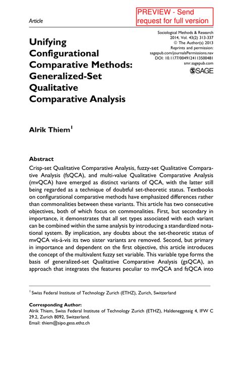 Pdf Unifying Configurational Comparative Methods Generalized Set