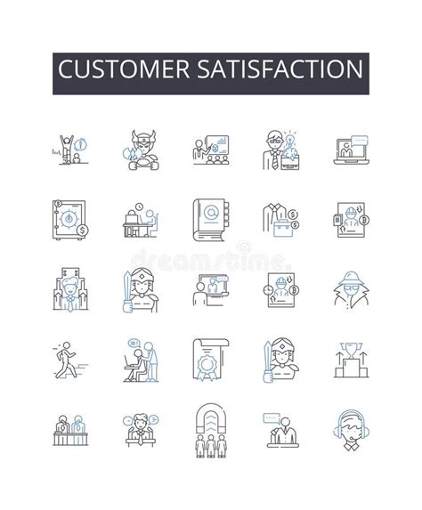 Customer Satisfaction Line Icons Collection Museum Heritage Archives