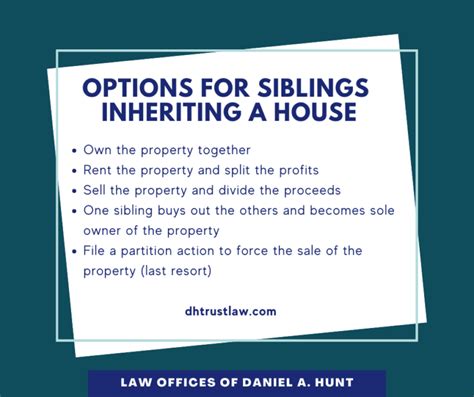 Options For Inheriting A House With Siblings • Law Offices Of Daniel Hunt