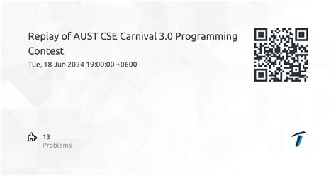 Replay Of Aust Cse Carnival 30 Programming Contest Toph