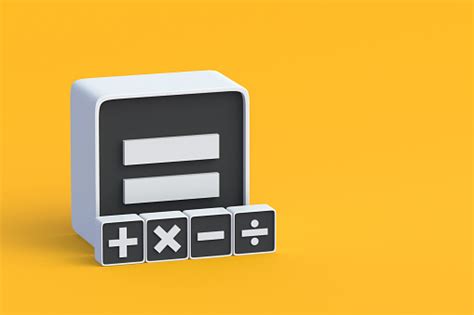 새로운 정리 단추의 수학 기호입니다 더하기 빼기 곱하기 나누기 및 같음 기본 수학 기호 학교에서의 시험 예산 계산 초등 산술 복사 공간 3d 렌더링 3차원 형태에 대한 스톡