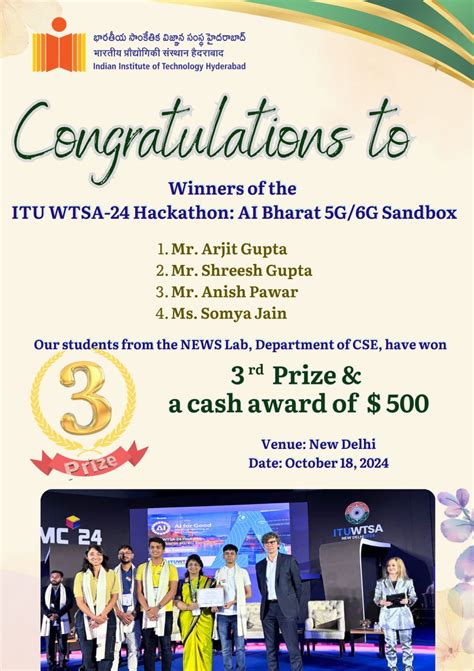 Iithyderabad Newslab Aihackathon Teamsuccess Cse Innovation Department Of Cse Iit Hyderabad