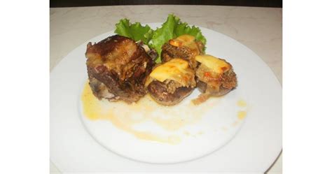 Пълнени гъби с ориз топено сирене и кашкавал