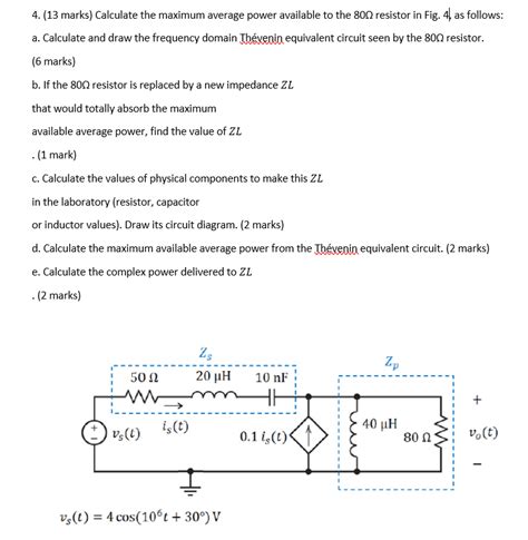 Solved Marks Calculate The Maximum Average Power Chegg