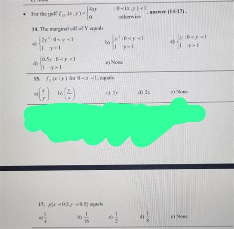 solved points] q2 the jpdf of x and y is