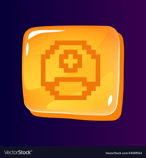 Personal Page Glossy Ui Button With Pixelated Icon