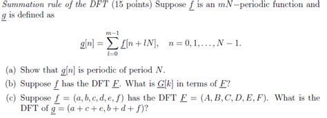 Solved Suppose F Is An MN Periodic Function And G Is Defined Chegg Com