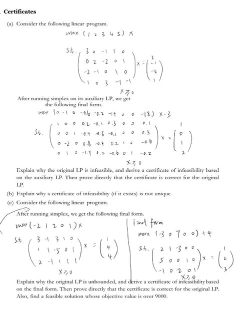 a consider the following linear program