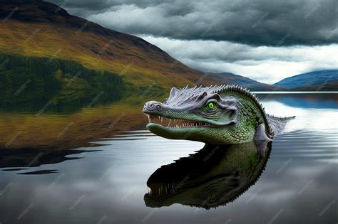 Premium Photo Mysterious Reptile In Scottish Lake Loch Ness Monster