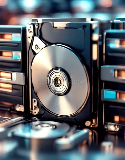 Olated Database Concept Folders Hard Icon Storage Disk Cyberspace