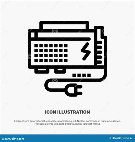 Apc Battery Computer Power Source Line Icon Vector Stock Vector Illustration Of Computer