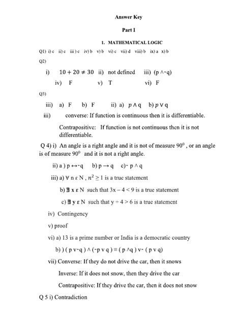 1mathematical Logic Answer Bank Pdf