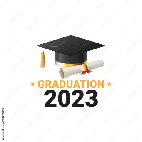 Symbol For Graduation 2023 Vector Illustration With Logo For
