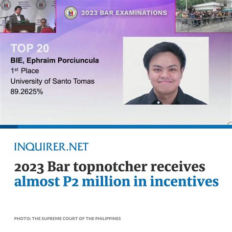 The 2023 Bar Exams Topnotcher Ephraim Bie