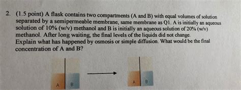 Solved 2 15 Point A Flask Contains Two Compartments A