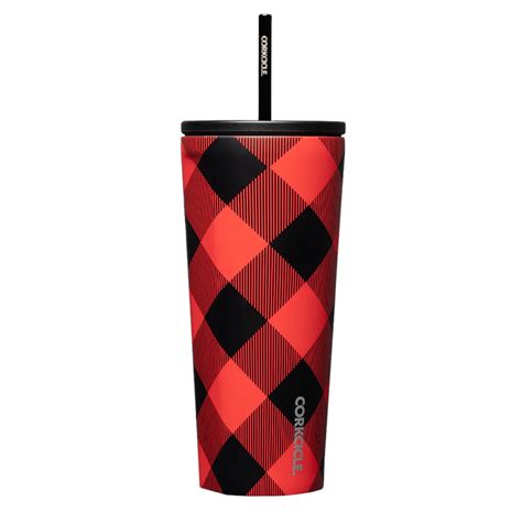 Corkcicle Buffalo Plaid 24 Oz Cold Cup Tumbler