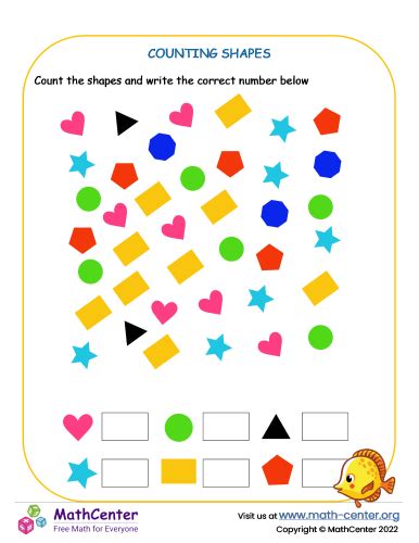 Counting Shapes Worksheets Math Center