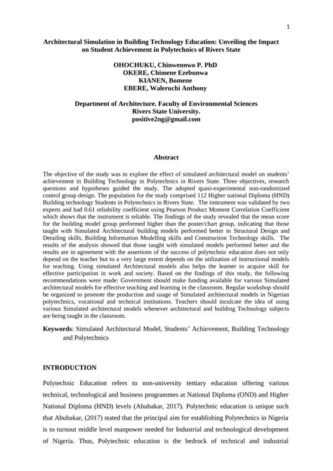 Pdf Architectural Simulation In Building Technology Education