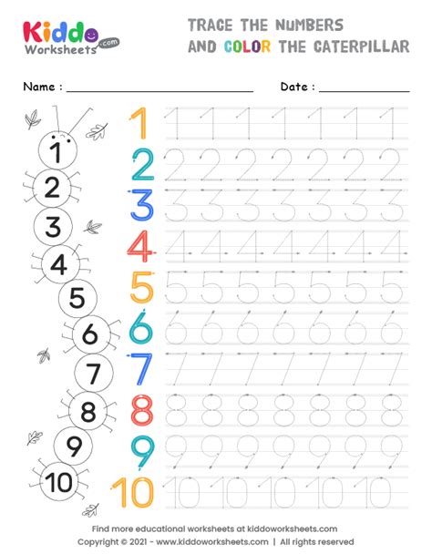 Free Printable Practice Number Tracing Worksheet Kiddoworksheets Educational Worksheets