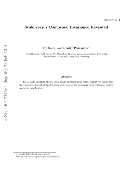 Pdf Scale Versus Conformal Invariance Revisited