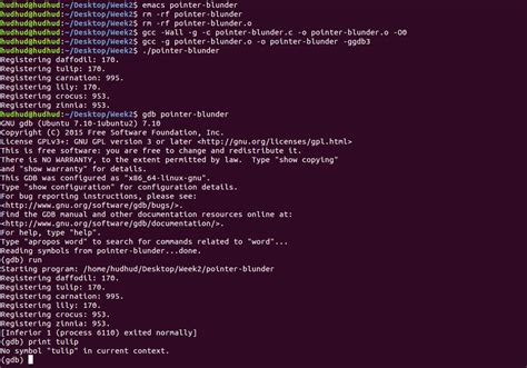 c gdb no symbol tulip in current context stack overflow