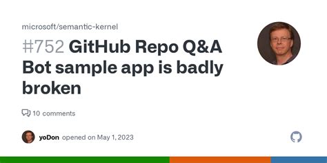 GitHub Repo Q A Bot Sample App Is Badly Broken Issue 752 Microsoft Semantic Kernel GitHub