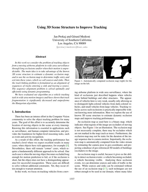 Pdf Using 3d Scene Structure To Improve Tracking