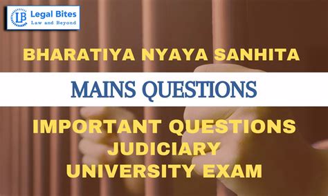 Bns Mains Questions Series Important Solved Questions For Judiciary Apo And University Exams