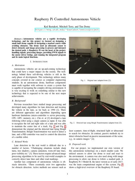 Autonomous Vehicle Pi Pdf Raspberry Pi Computer Engineering