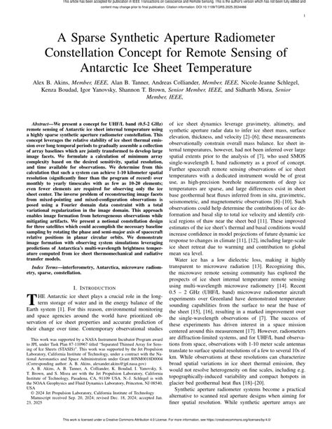 Pdf A Sparse Synthetic Aperture Radiometer Constellation Concept For Remote Sensing Of