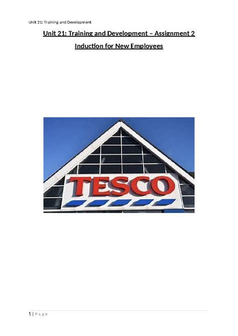 Unit 21 Assignment 2 Induction Program For New Employees Studocu