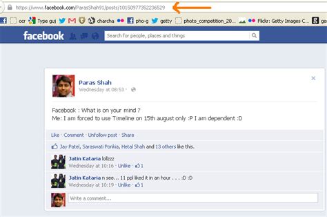 how to find link of specific facebook status update bloggically yours