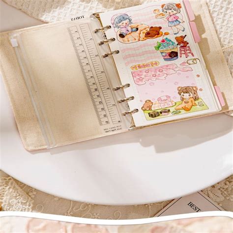 Pink Fabric Loose Leaf Handbook A5a6 Diary Handbook Cute Notepad