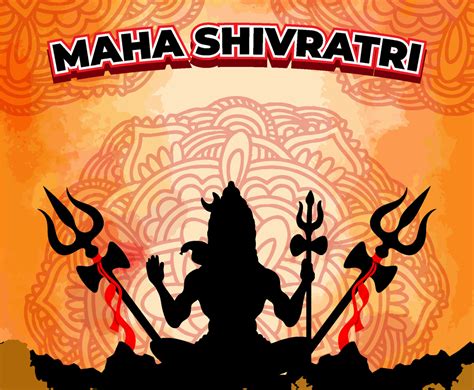 Maha Shivratri Background With Lorn Shiva Silhouette Concept Vector Art & Graphics | freevector.com