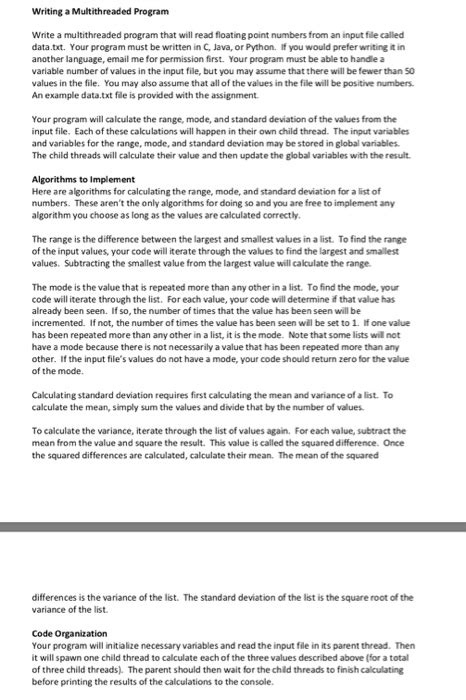 Writing A Multithreaded Program Write A Multithreaded