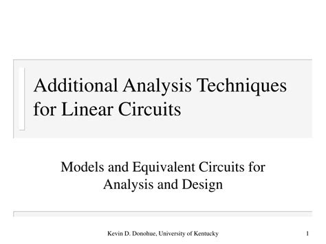 ppt additional analysis techniques for linear circuits powerpoint