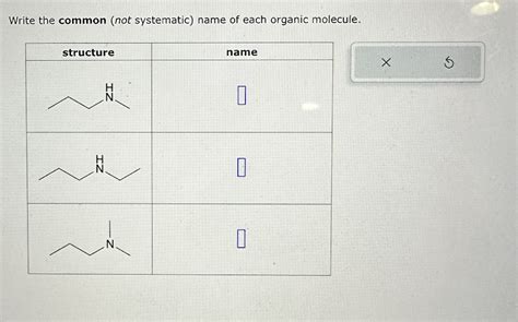 solved write the common not systematic ﻿name of each