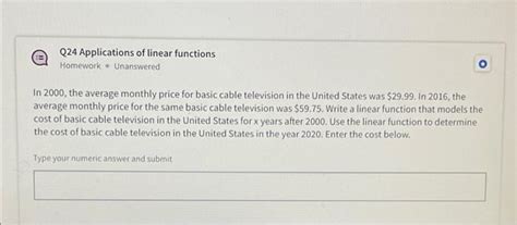 Solved Write A Linear Function Whose Graph Satisfies The