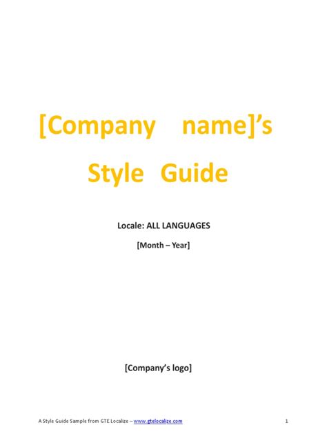 Sample Translation Style Guide Gte Localize Pdf Non Breaking Space Acronym