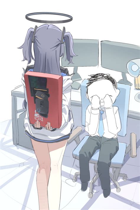 Sensei Yuuka And Doodle Sensei Blue Archive Drawn By Applepie Danbooru