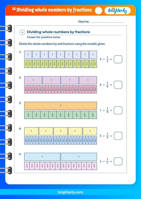 Free Dividing Whole Numbers By Fractions Worksheets [pdfs]