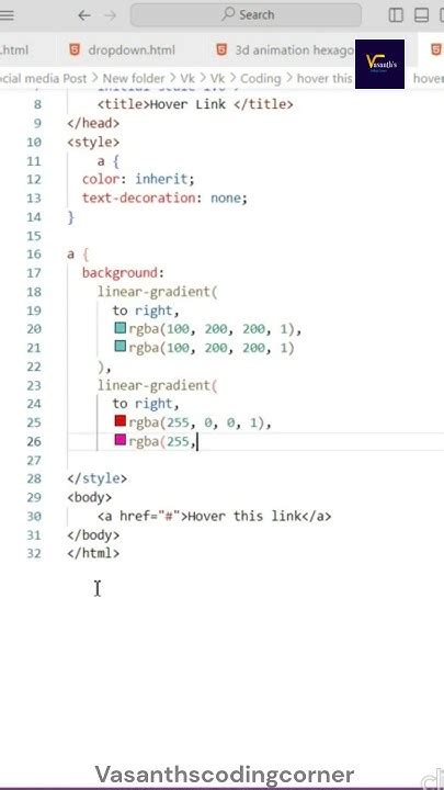 Link Hover Effects Using Html And Css Html Coder Htmltutorial