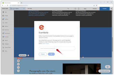 Display An Eventbrite Checkout On Your Website Builder Site Support