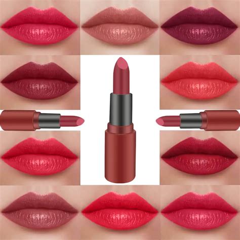 Waterproof Lipstick Nude Red Moisturizing Lip Gloss Long Lasting High