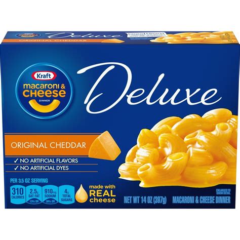 Kraft Deluxe Original Cheddar Macaroni And Cheese Dinner 14 Oz Box