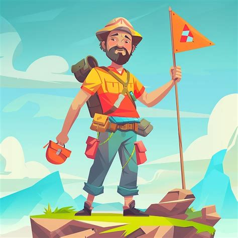 Illustration Of A Man Waving A Flag Premium AI Generated Image