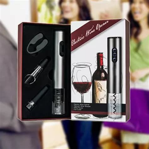 Комплект 4 в 1 за вино електрически тирбушон вакуумна тапа аератор