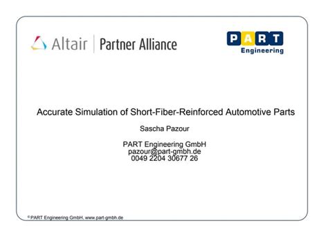 Accurate Simulation Of Short Fiber Reinforced Plastic Parts Pdf Physics Science