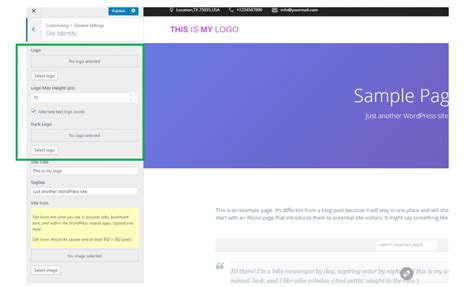 Insert Image Logo To Define Site Identity Highlight Knowledge Base
