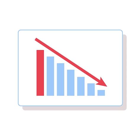 Premium Vector Decline Chart With Red Arrow On White Background